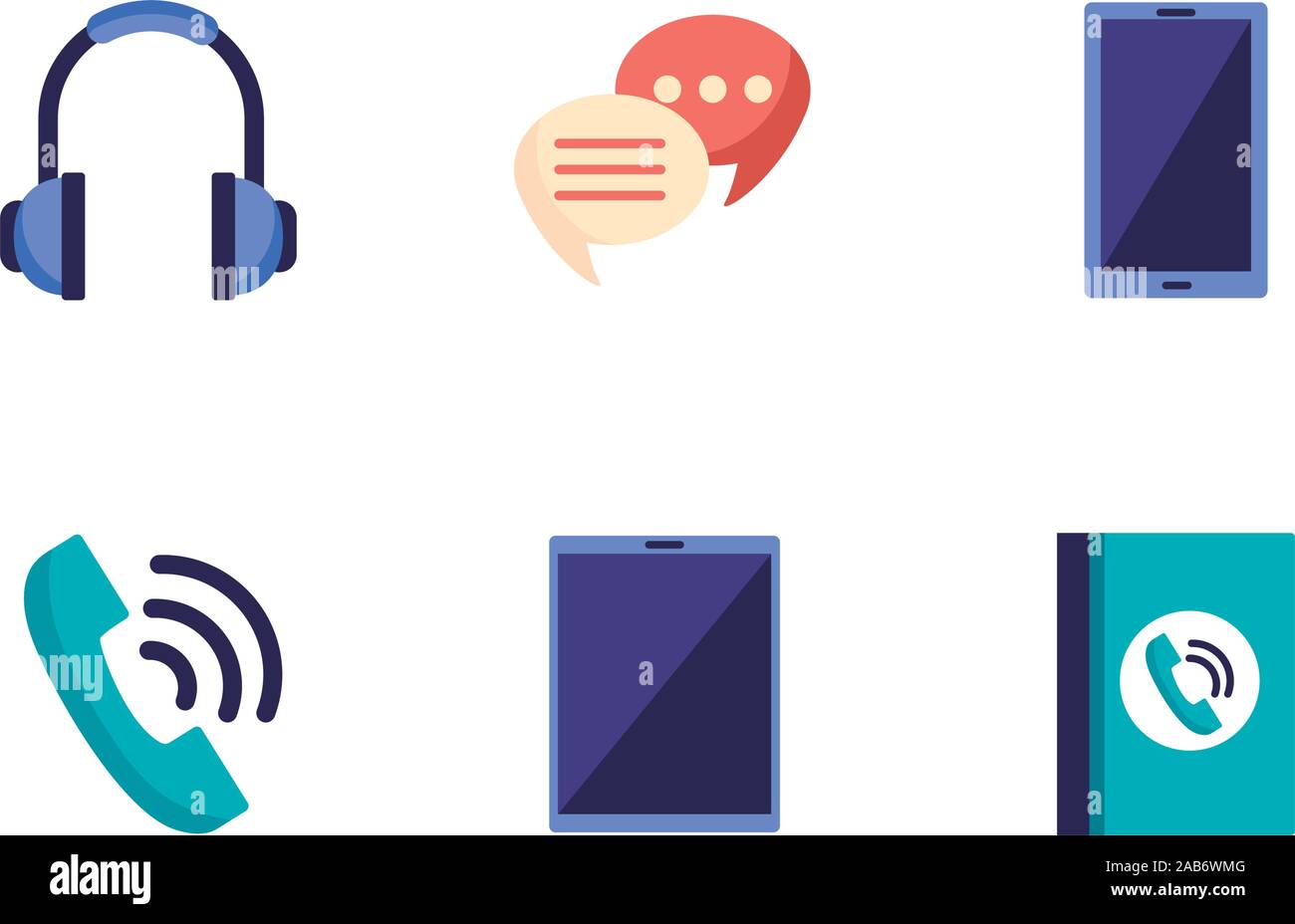 bundle of communication set icons Stock Vector Image & Art - Alamy