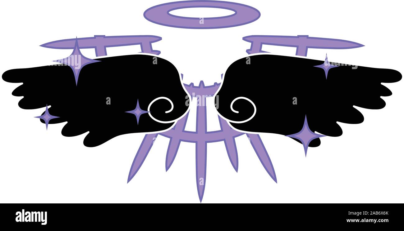 This is a illustration of Divine Angel wings with halo Stock Vector ...