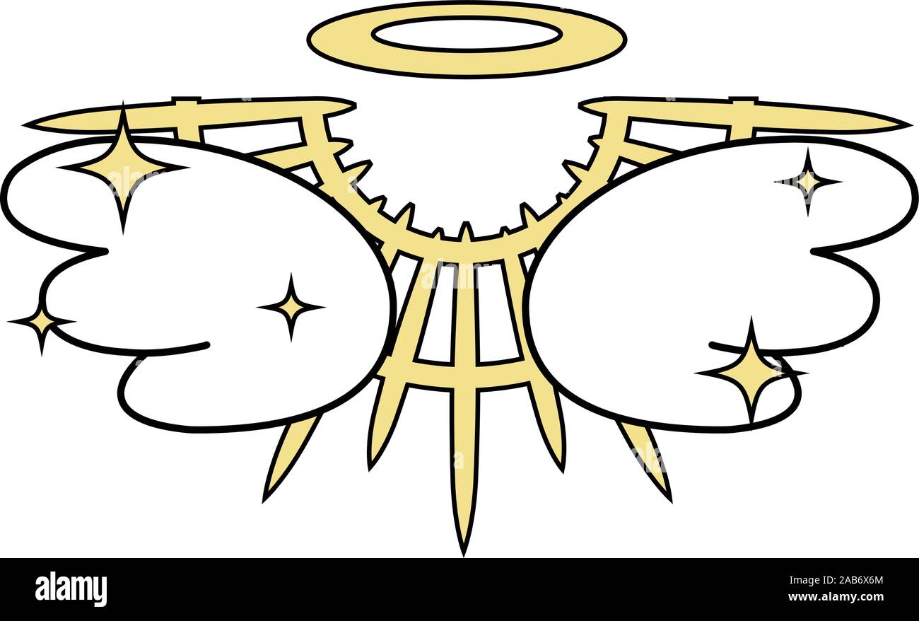This is a illustration of Divine Angel wings with halo Stock Vector ...