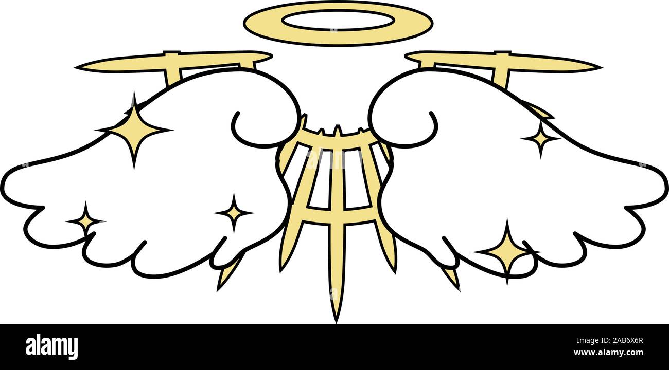 This is a illustration of Divine Angel wings with halo Stock Vector ...