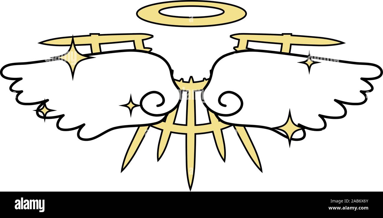 This is a illustration of Divine Angel wings with halo Stock Vector ...