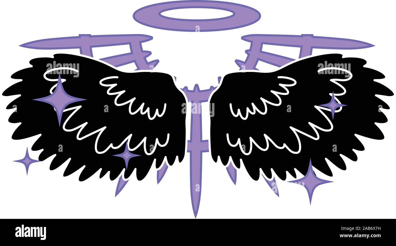 This is a illustration of Divine Angel wings with halo Stock Vector ...