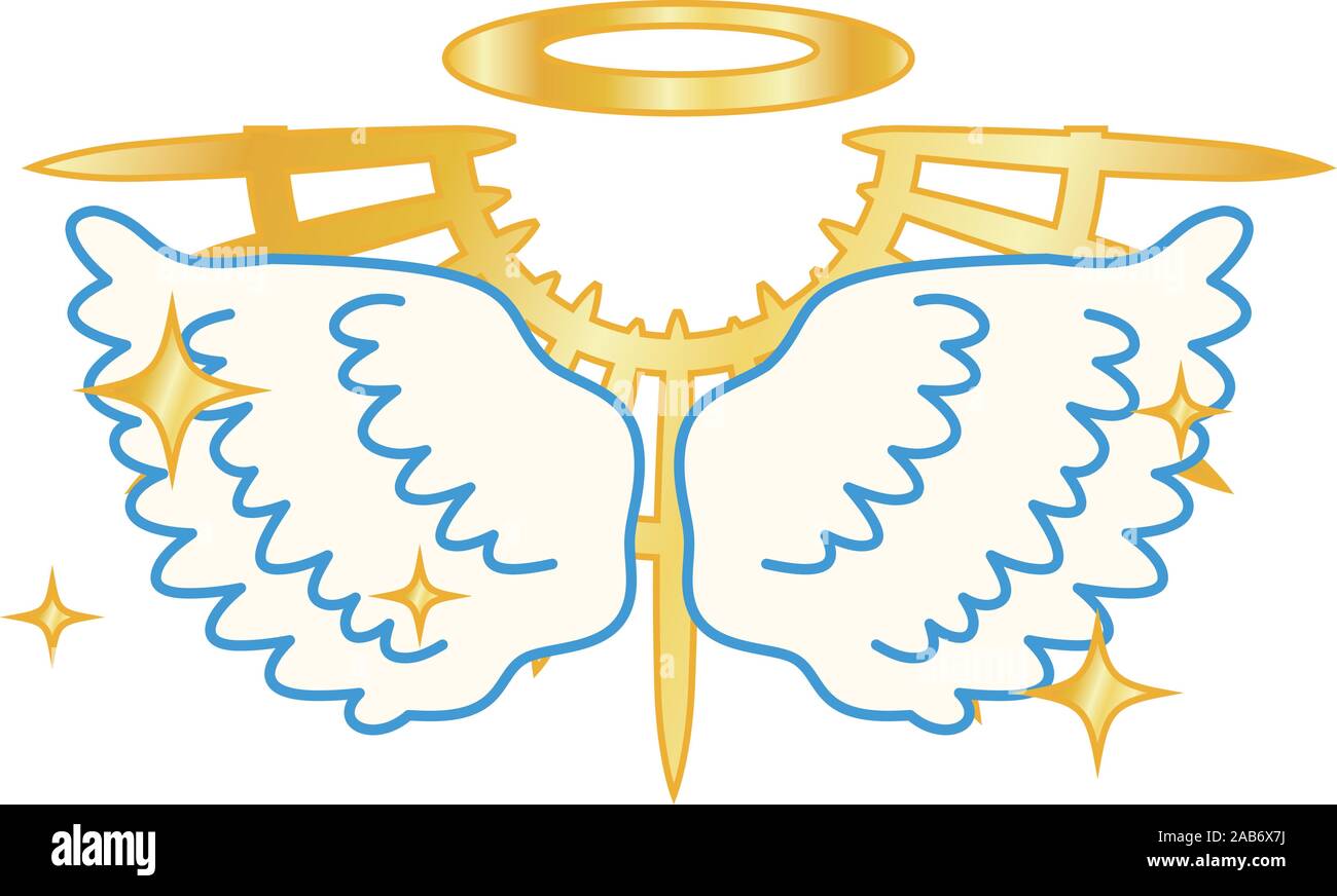 This is a illustration of Divine Angel wings with halo Stock Vector ...