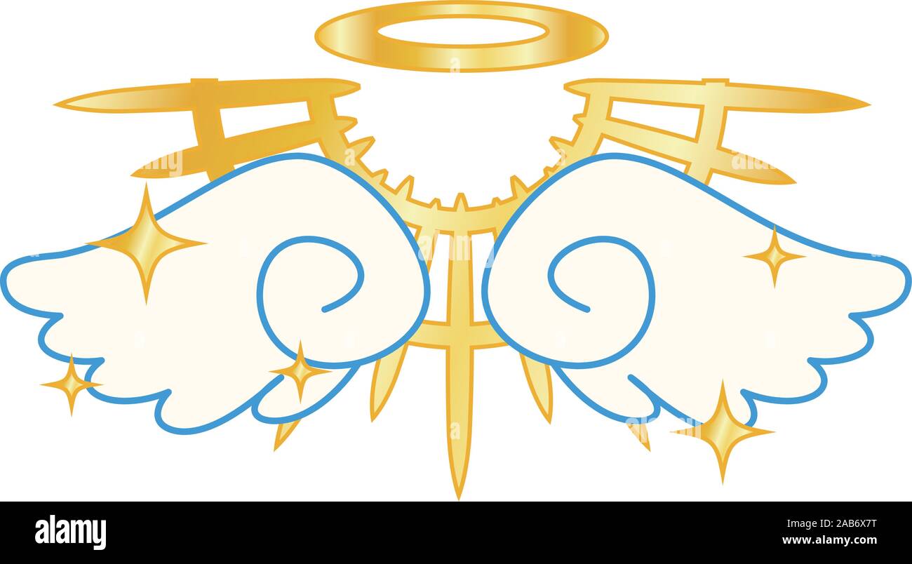 This is a illustration of Divine Angel wings with halo Stock Vector ...