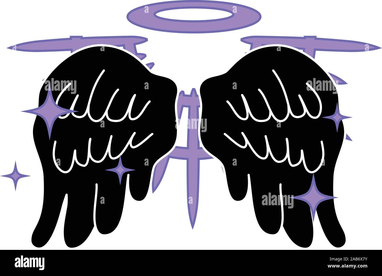 This is a illustration of Divine Angel wings with halo Stock Vector ...