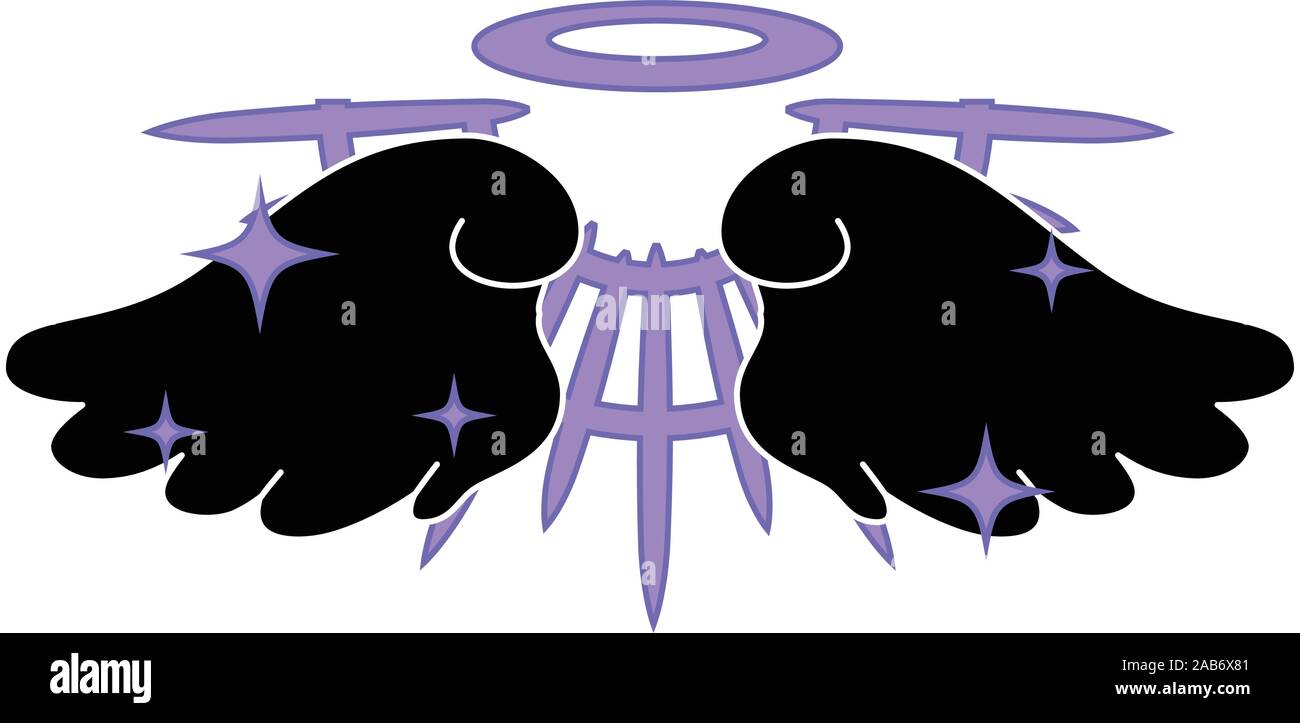 This is a illustration of Divine Angel wings with halo Stock Vector ...