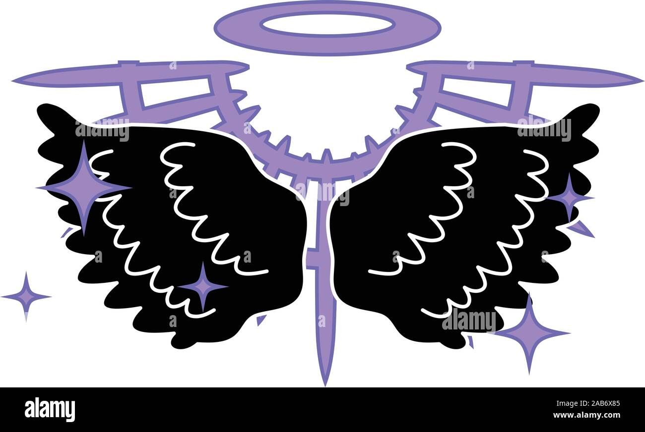 This is a illustration of Divine Angel wings with halo Stock Vector ...