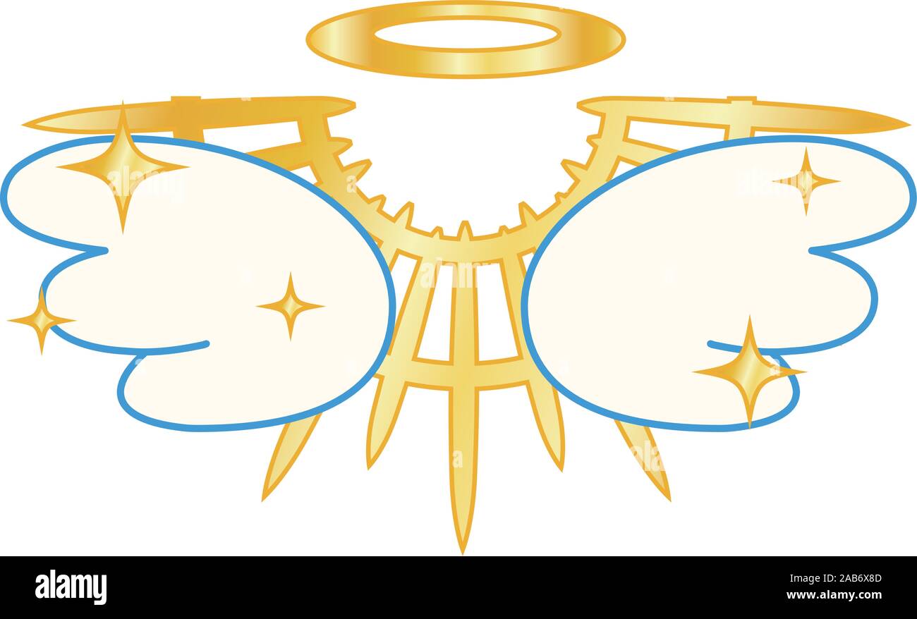 This is a illustration of Divine Angel wings with halo Stock Vector ...