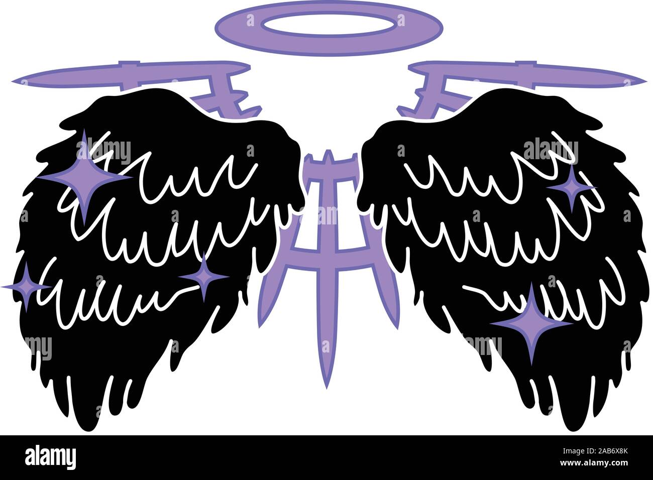 This is a illustration of Divine Angel wings with halo Stock Vector ...