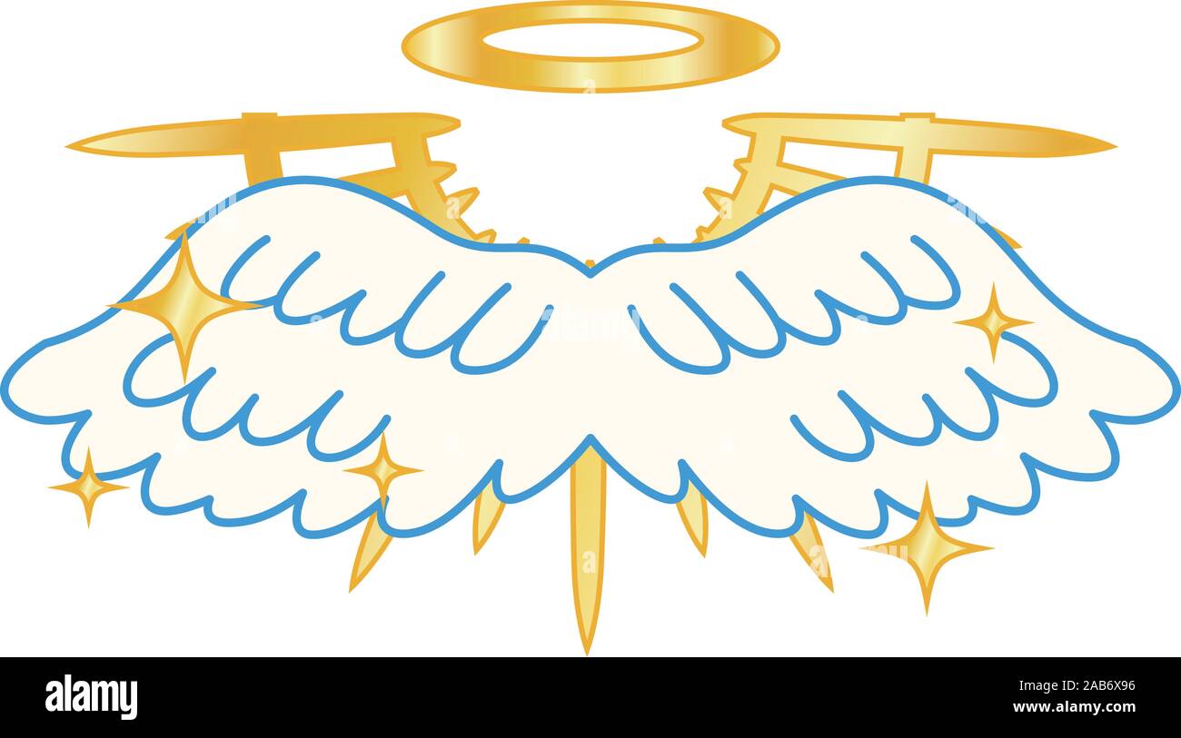 This is a illustration of Divine Angel wings with halo Stock Vector ...