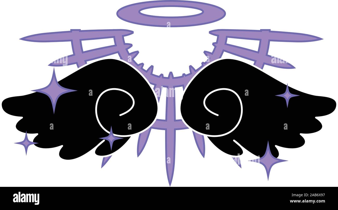 This is a illustration of Divine Angel wings with halo Stock Vector ...