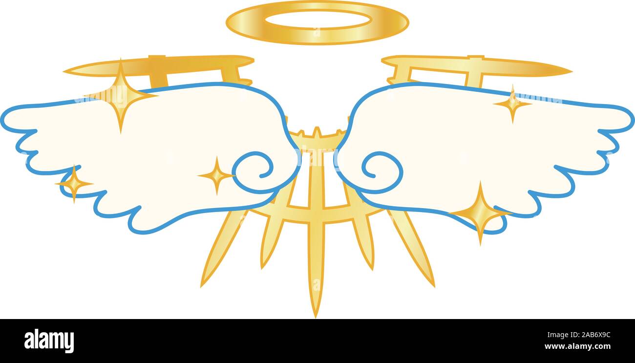 This is a illustration of Divine Angel wings with halo Stock Vector ...