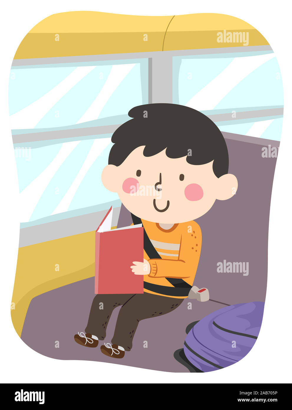 Child reading school bus hi-res stock photography and images - Alamy