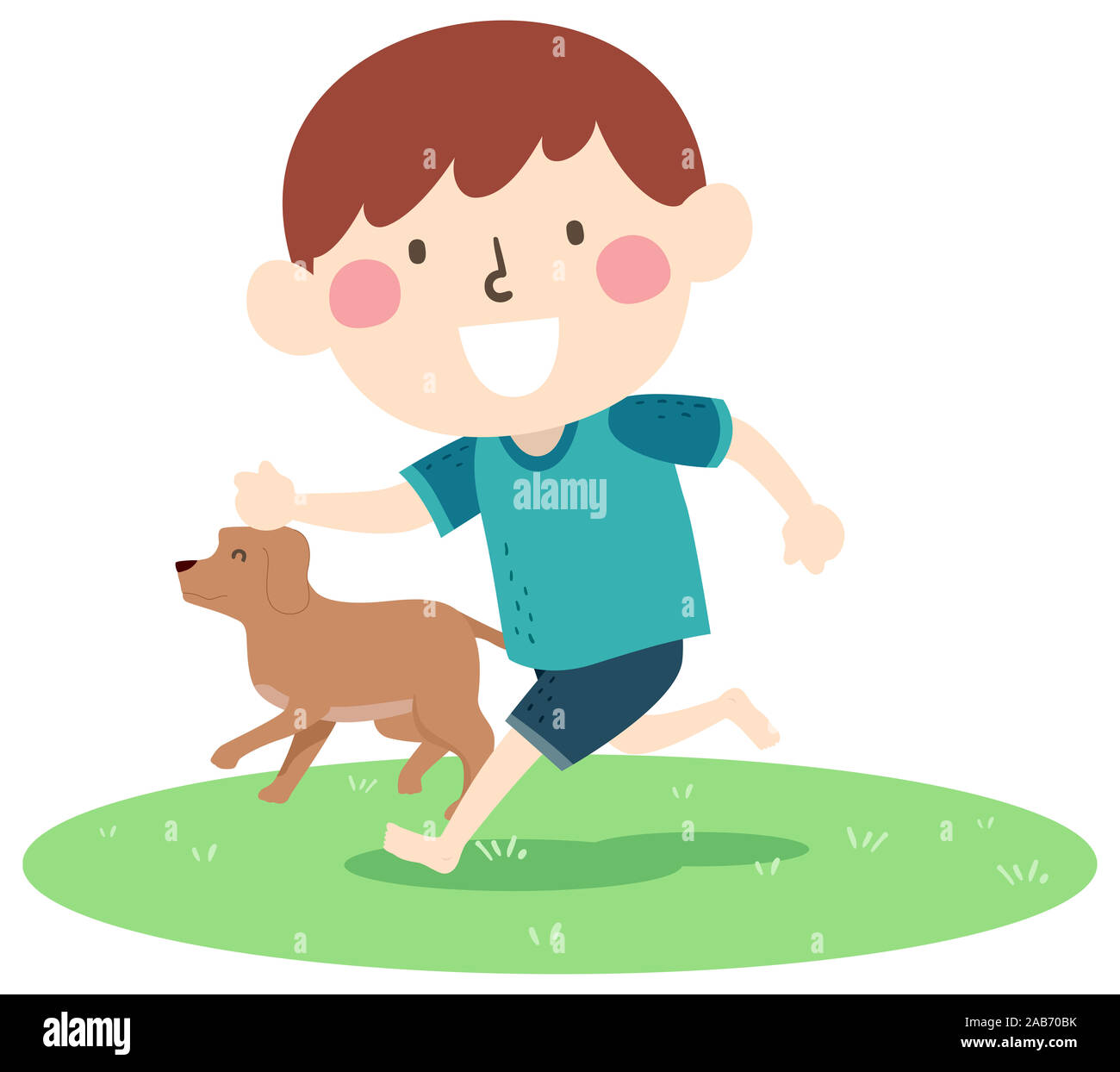 Boy run cartoon illustration hi-res stock photography and images - Alamy
