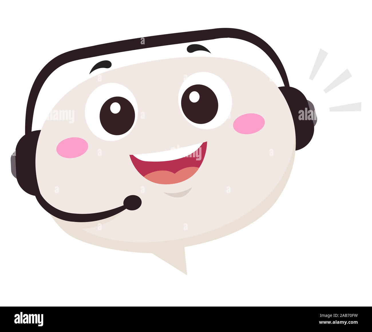 Illustration of a Speech Bubble Mascot Wearing Headset. Call Center ...