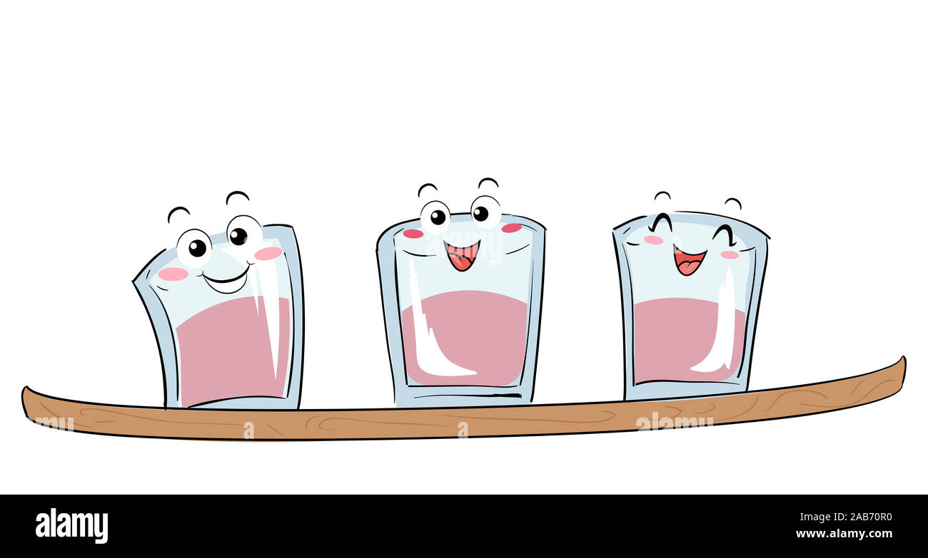 Illustration of Shot Glass Mascots on Ski. Shotski Mascots Stock Photo ...