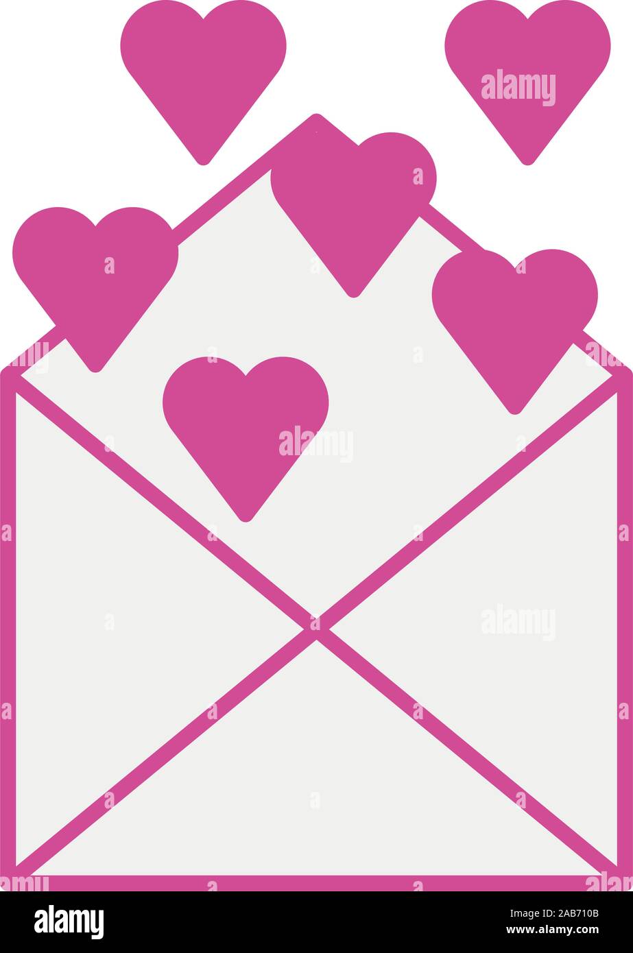 Postcard envelope hearts hand Stock Vector Images - Alamy