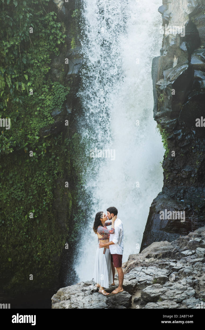 Couple Kissing In Waterfall High Resolution Stock Photography and ...