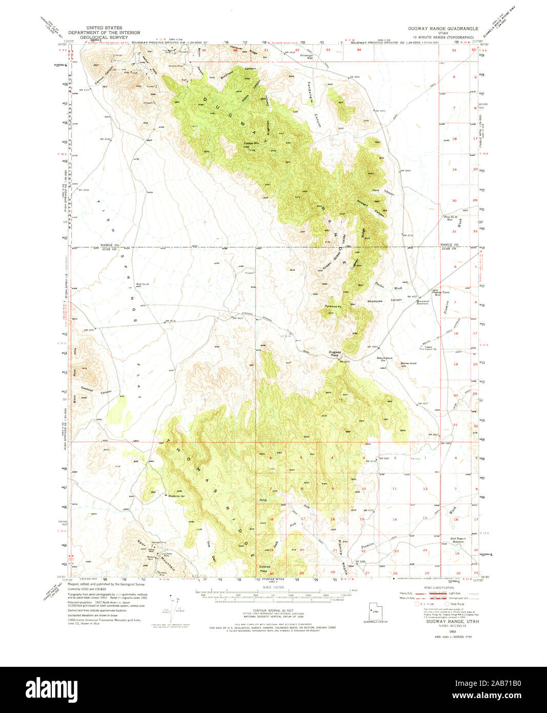 UT Dugway Range 249026 1953 62500 Restoration Stock Photo - Alamy