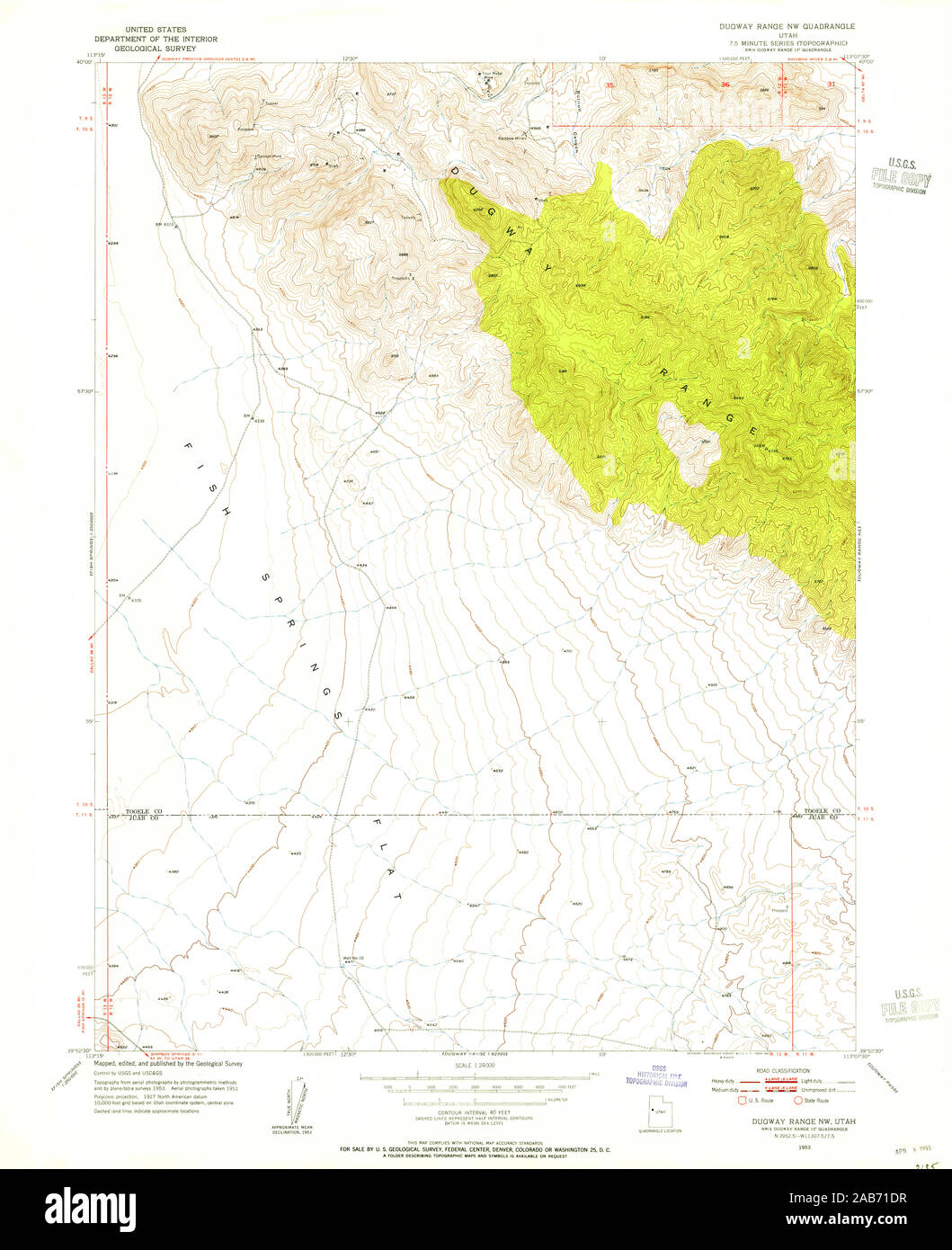 UT Dugway Range NW 249020 1953 24000 Restoration Stock Photo - Alamy
