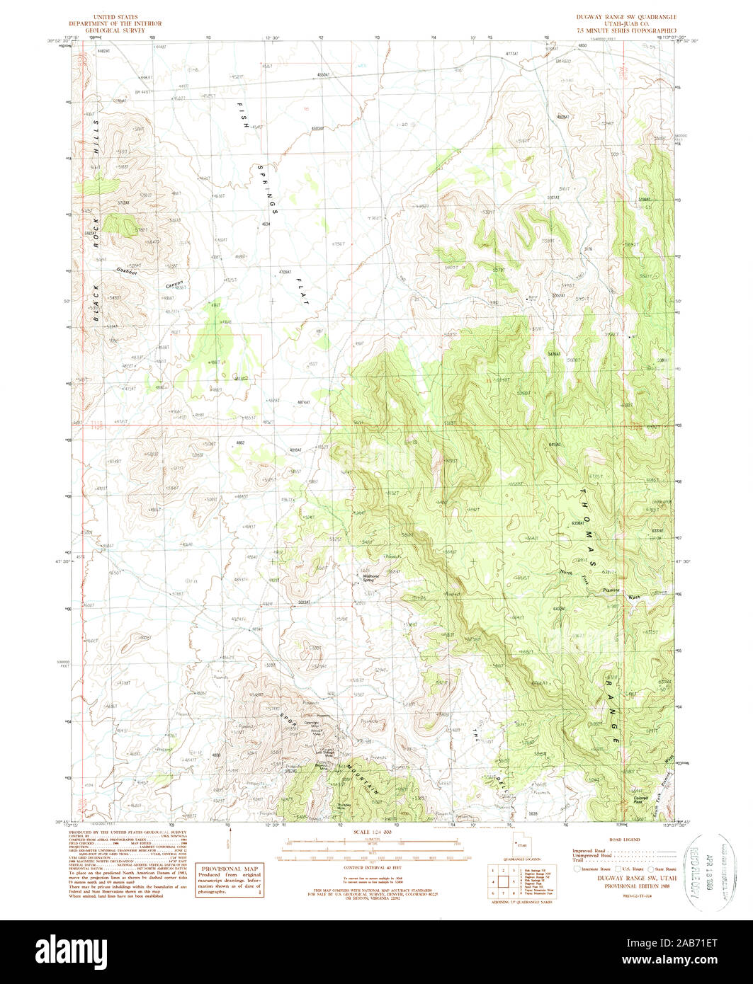 UT Dugway Range SW 249023 1988 24000 Restoration Stock Photo - Alamy