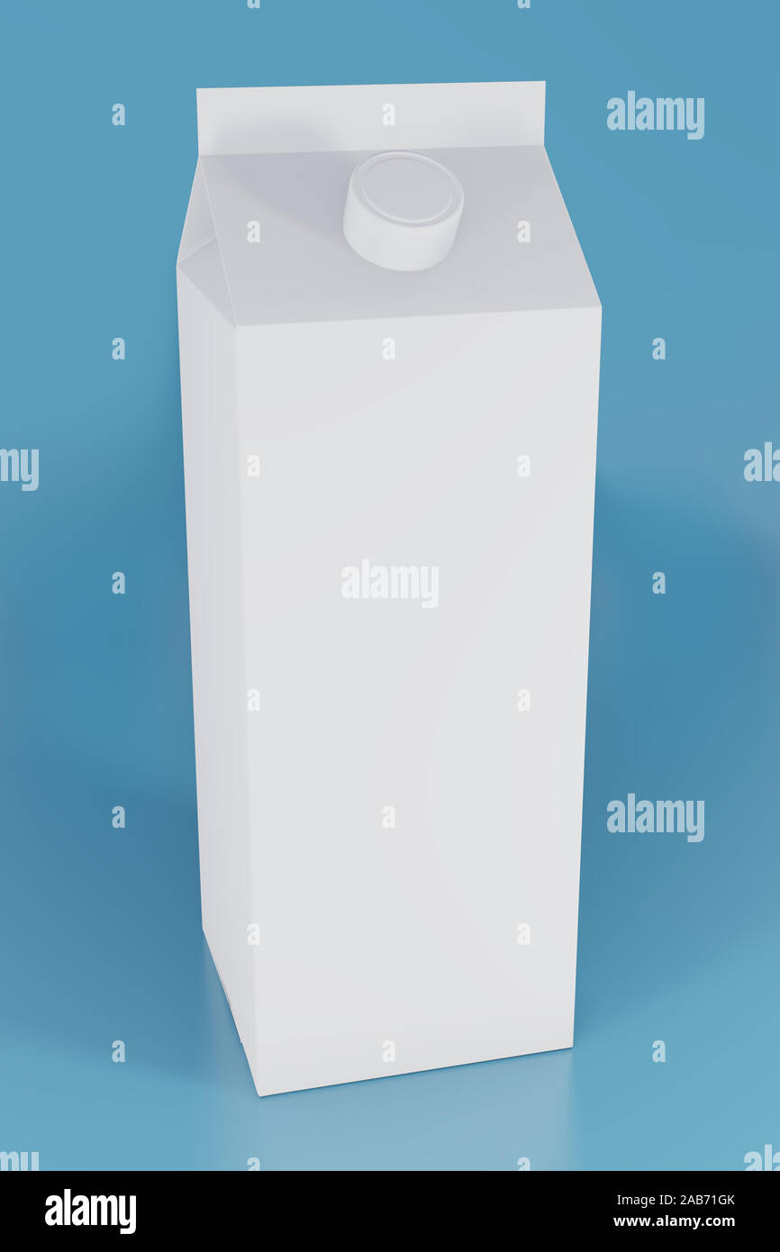 Blank milk box. Retail package mockup. 3d rendering Stock Photo - Alamy