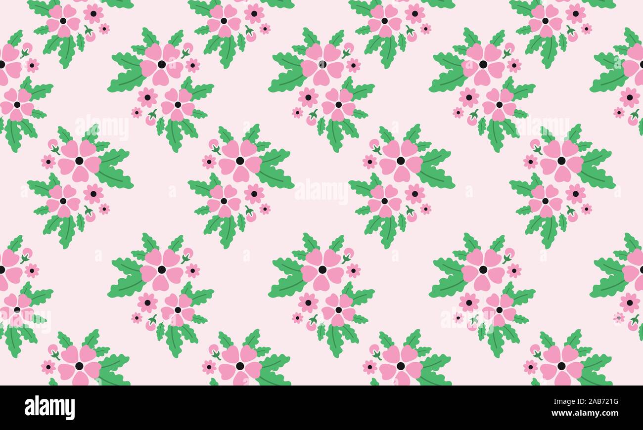 Motif leaf flower, classic vintage floral pattern background Stock ...