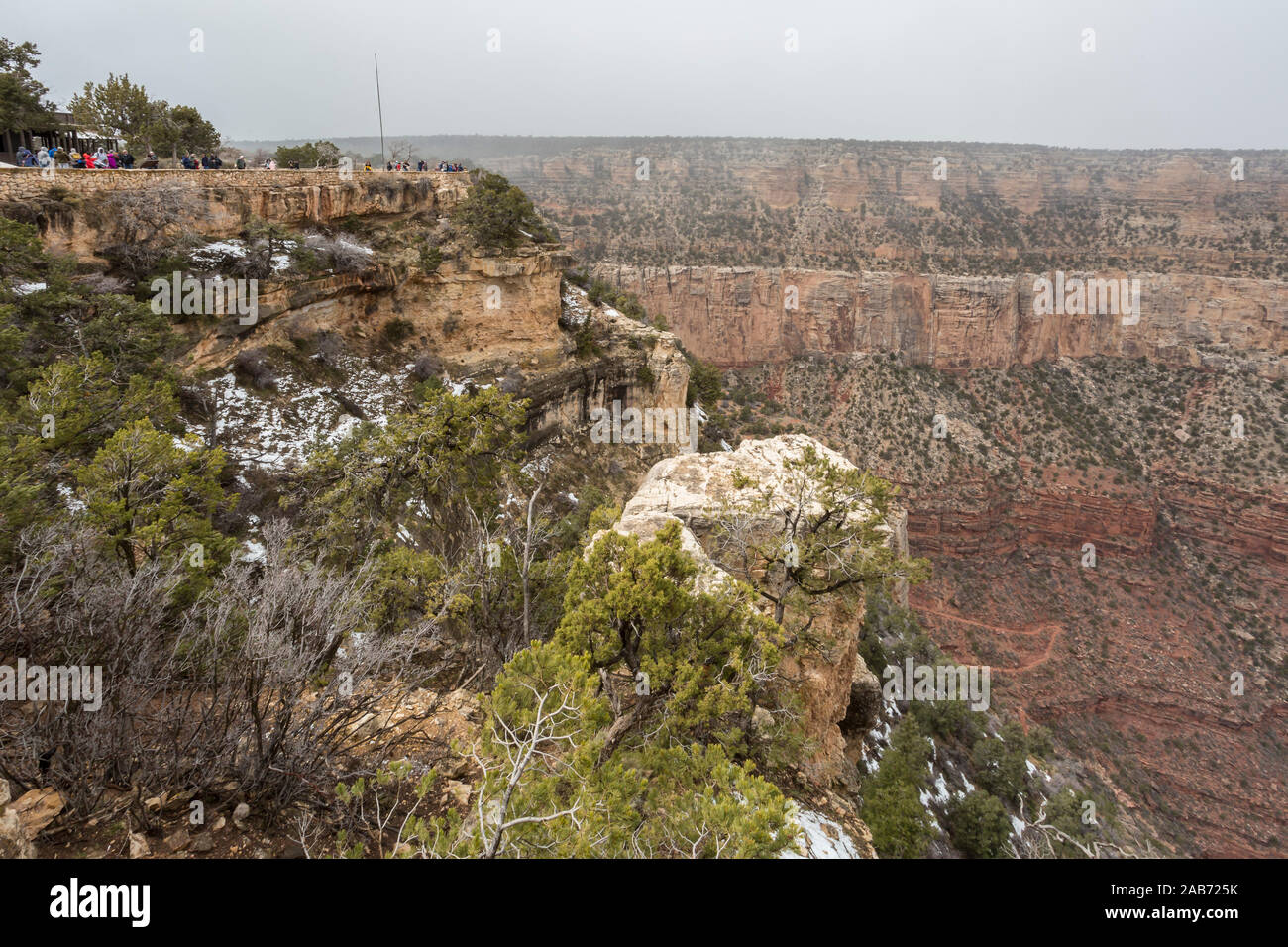 Light winter storm weather over The Grand Canyon in northern Arizona ...