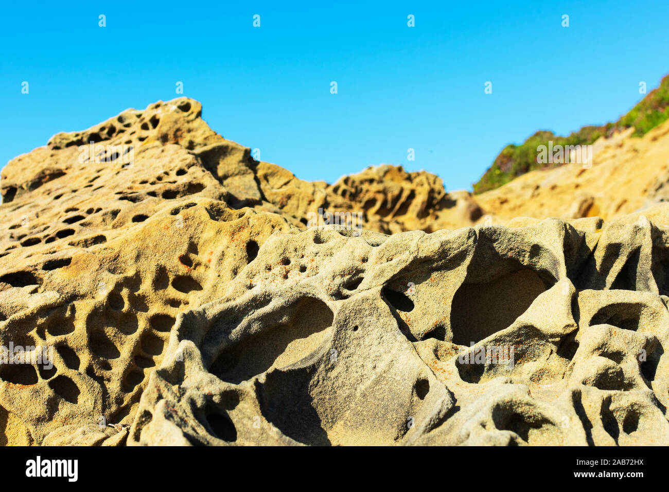 Tafoni formation, uniquely textured sandstone, cave like features and ...