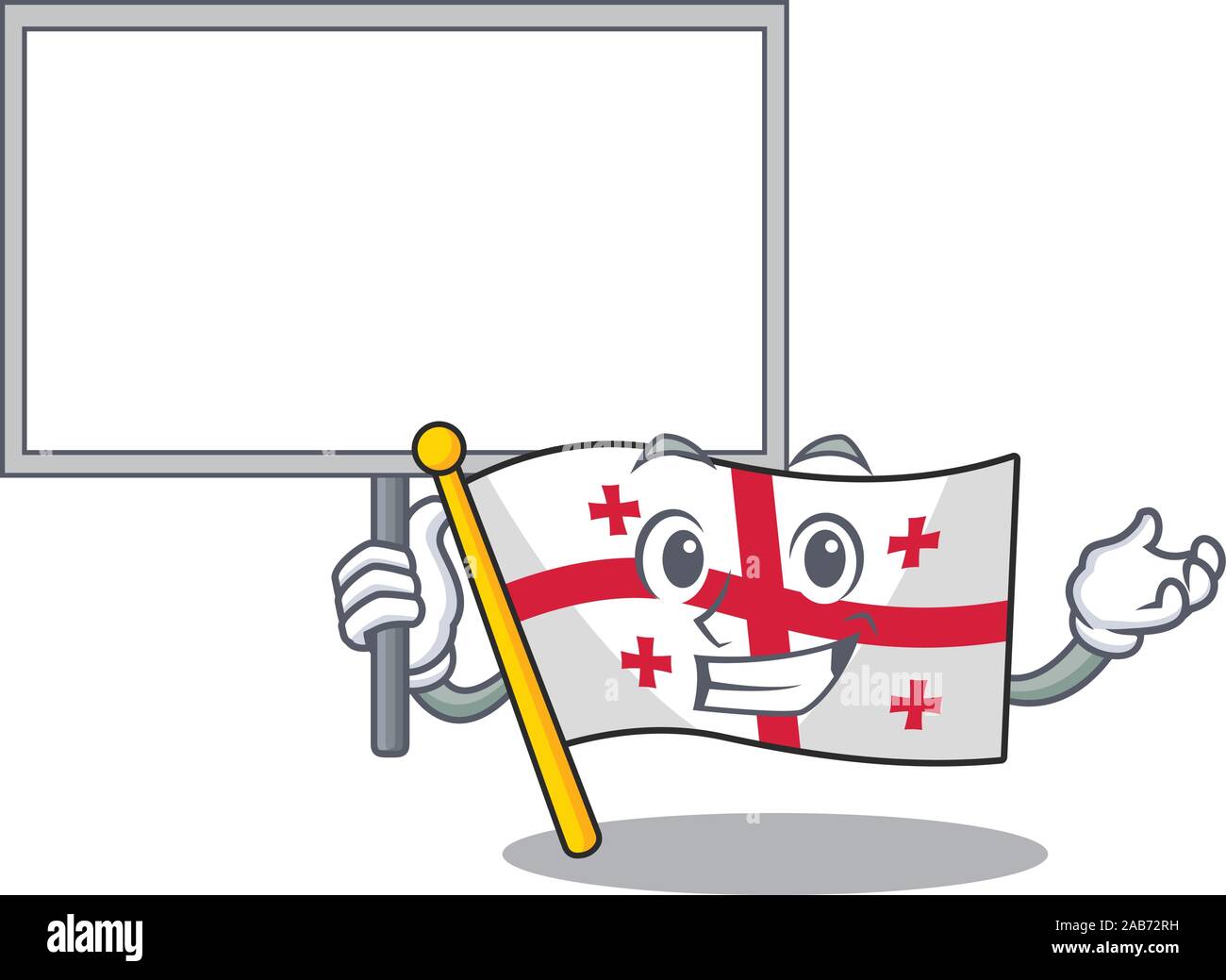 Smiling flag georgia cute cartoon style Bring board Stock Vector Image ...