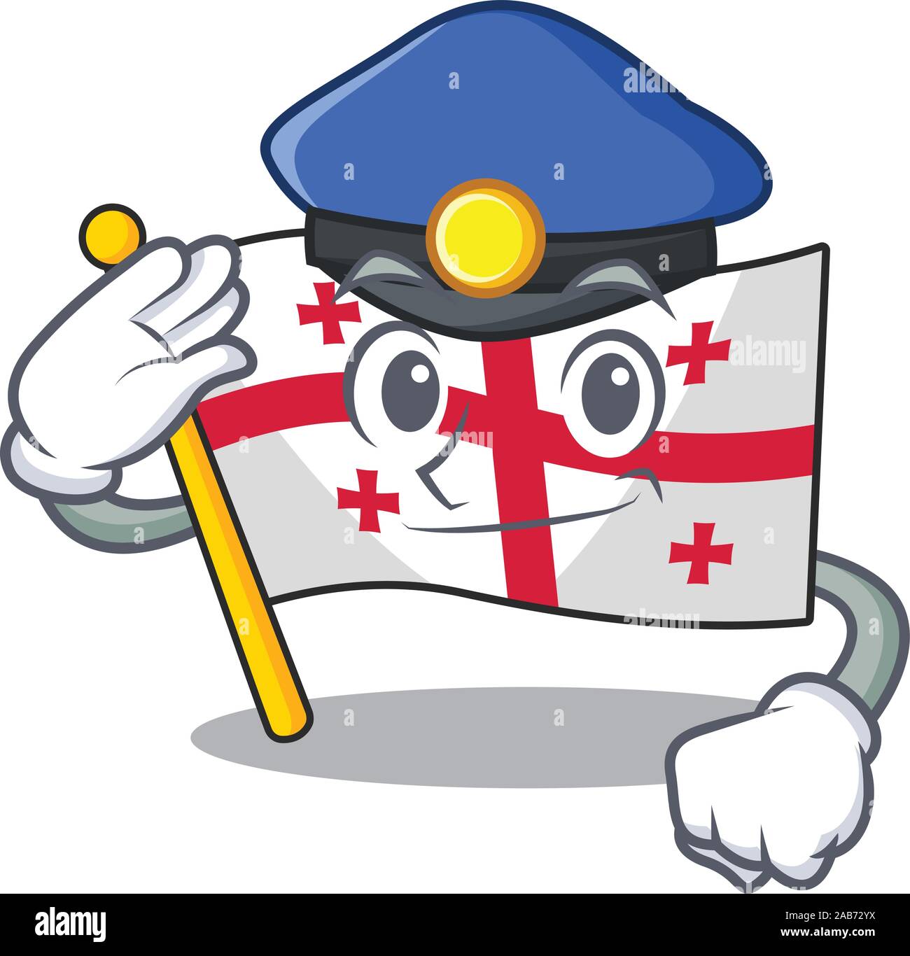 Flag georgia Cartoon character dressed as a Police officer Stock Vector ...