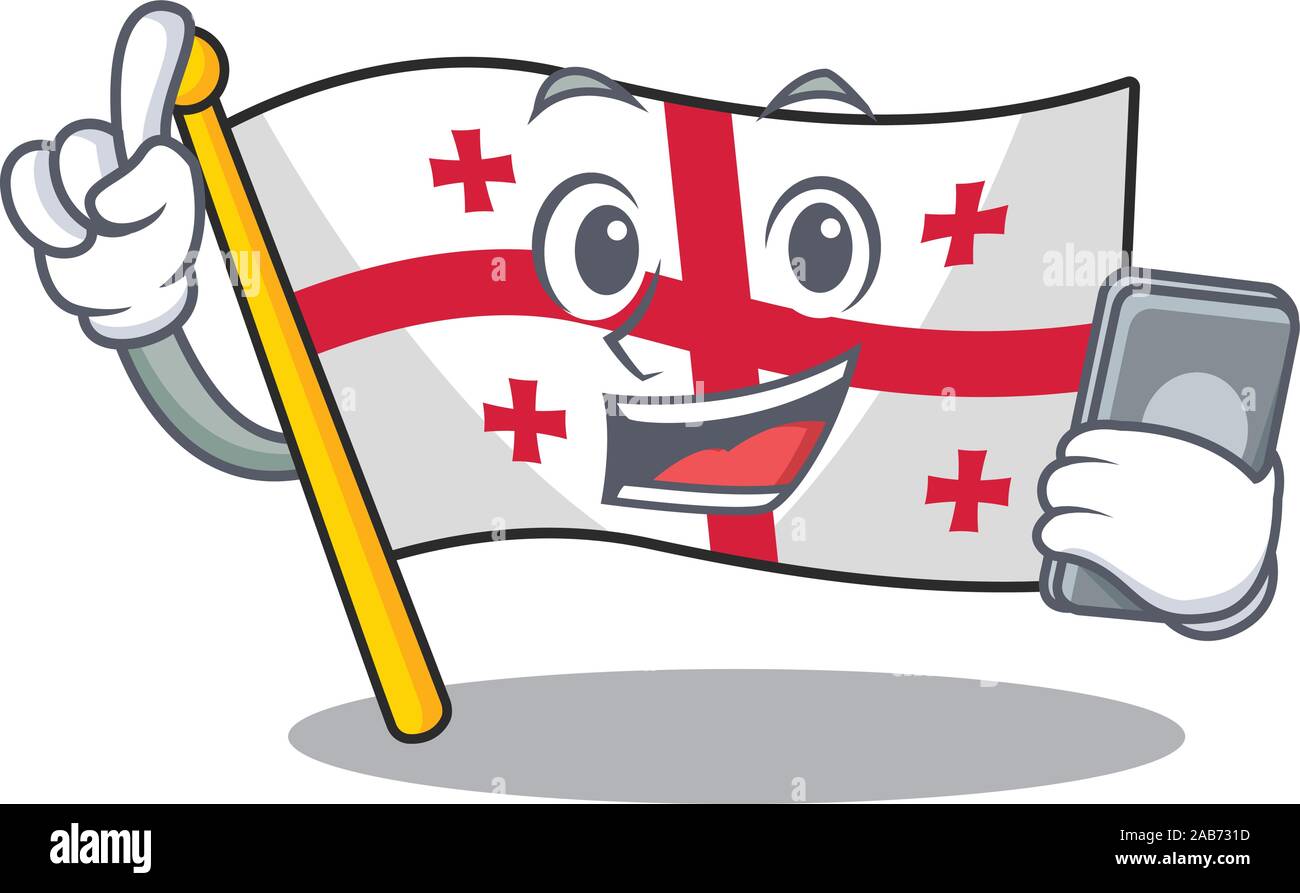 mascot cartoon style of flag georgia speaking with phone Stock Vector ...