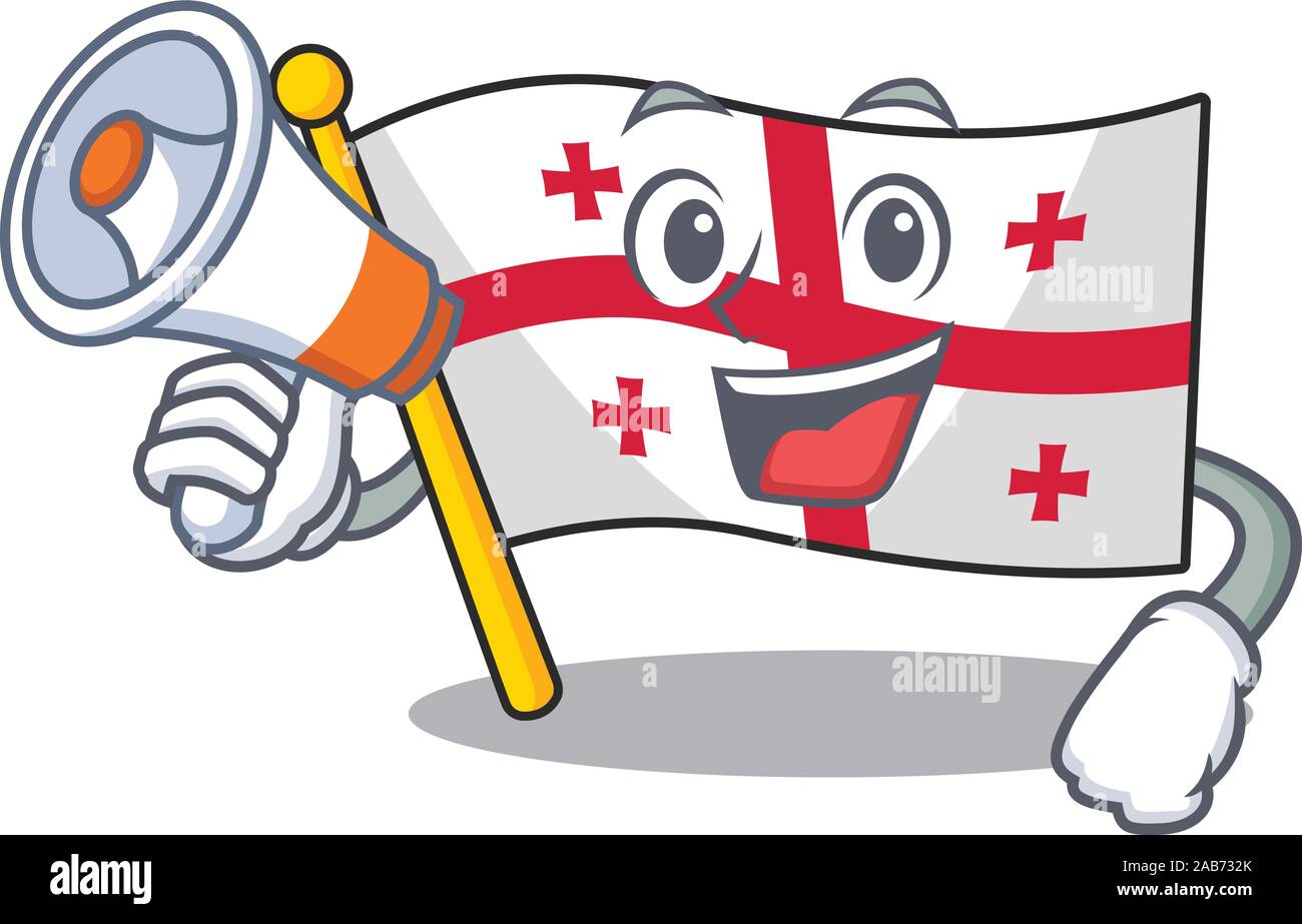 Funny cartoon style of flag georgia with megaphone Stock Vector Image ...