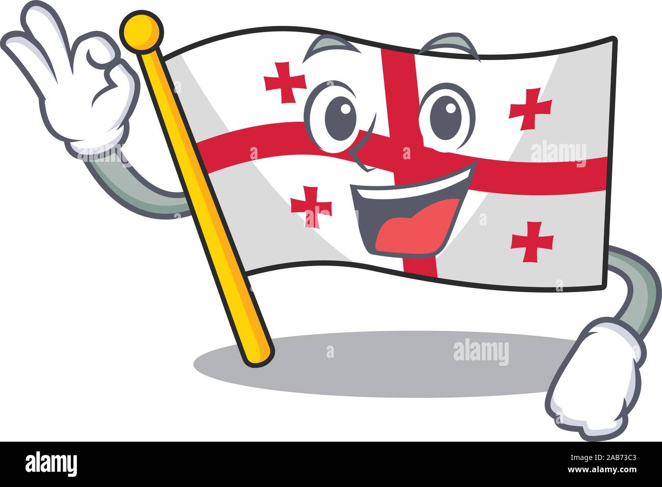 Sweet flag georgia cartoon character making an Okay gesture Stock ...