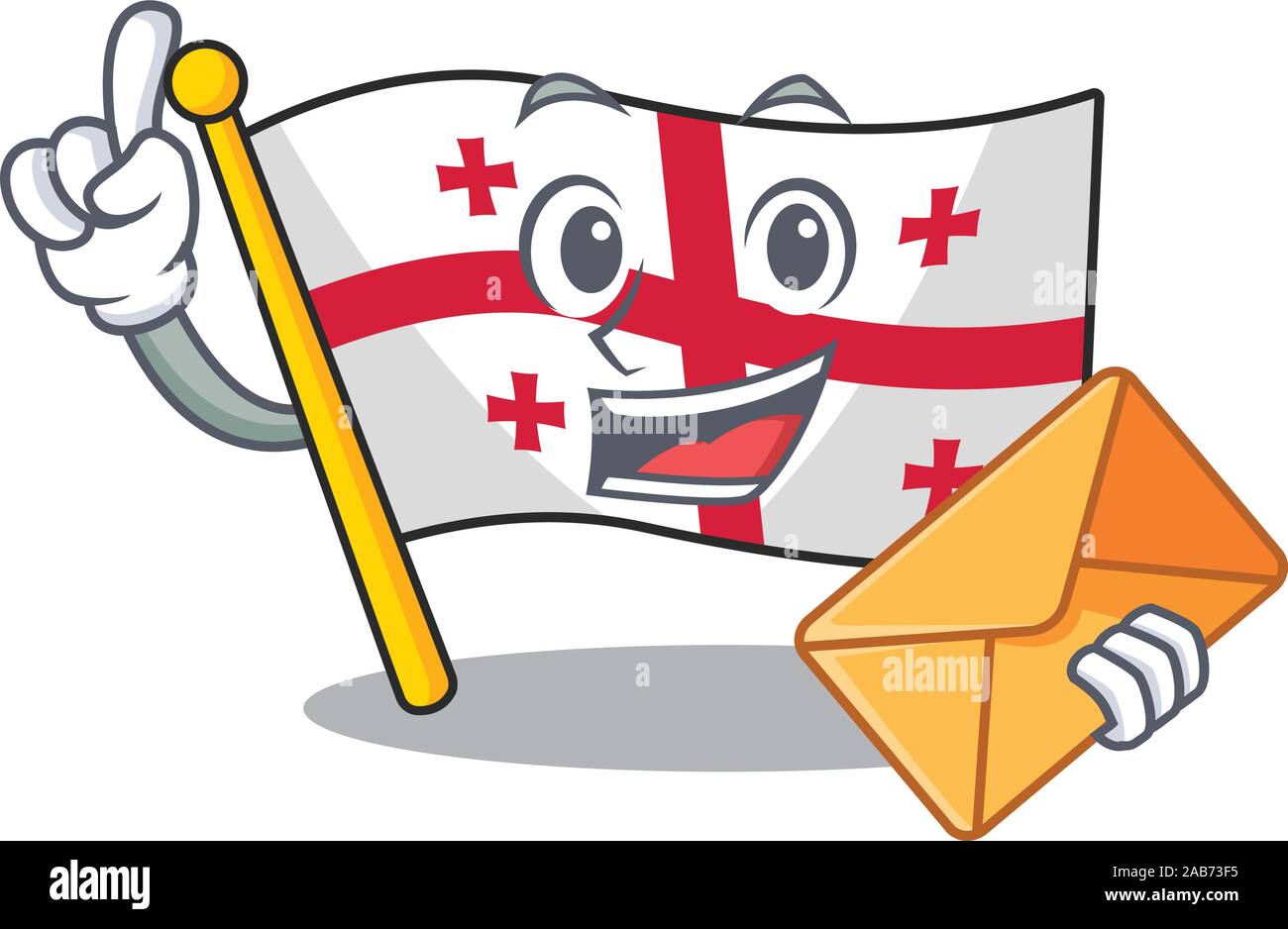 With envelope Happy face flag georgia mascot cartoon style Stock Vector ...