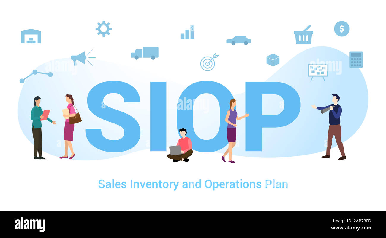 siop sales inventory and operations plan concept with big word or text ...