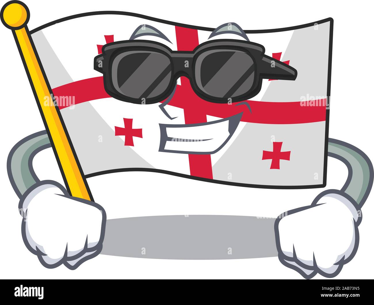 Super cool flag georgia character wearing black glasses Stock Vector ...