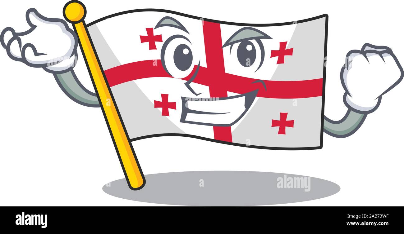 Happy confident Successful flag georgia cartoon character style Stock ...