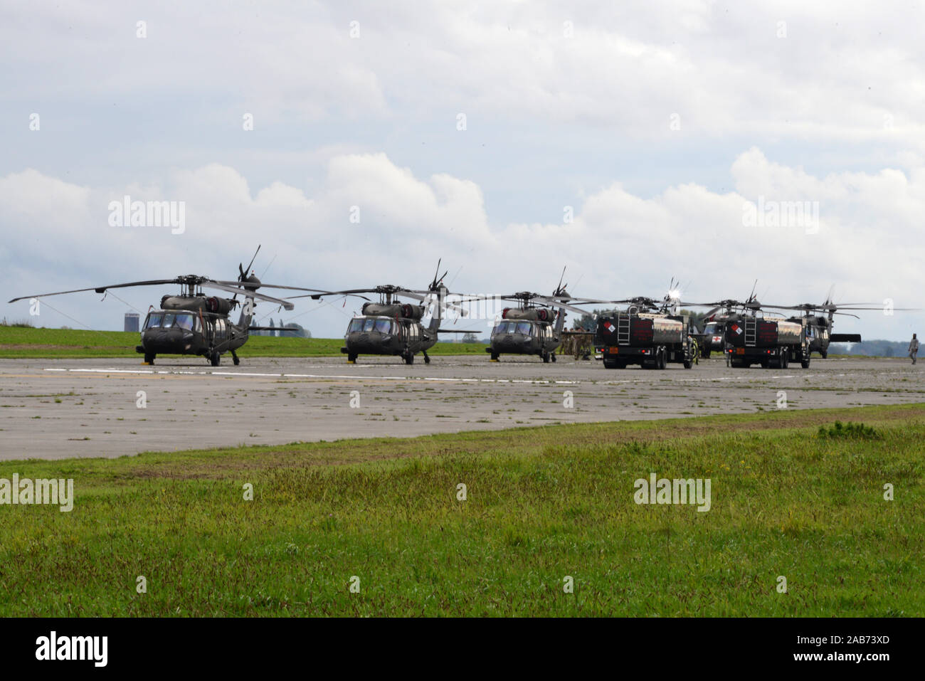 U.S. Army UH-60 Black Hawk helicopters from the 3rd Combat Aviation ...