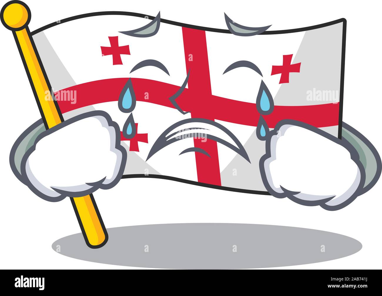 Sad Crying flag georgia mascot cartoon style Stock Vector Image & Art ...