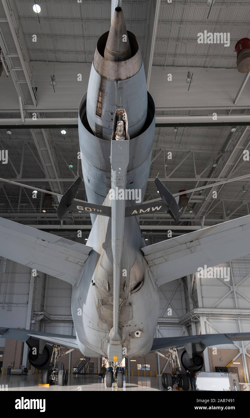 A U.S. Air Force KC-10 Extender parked in a hangar Nov 21, 2019 at ...