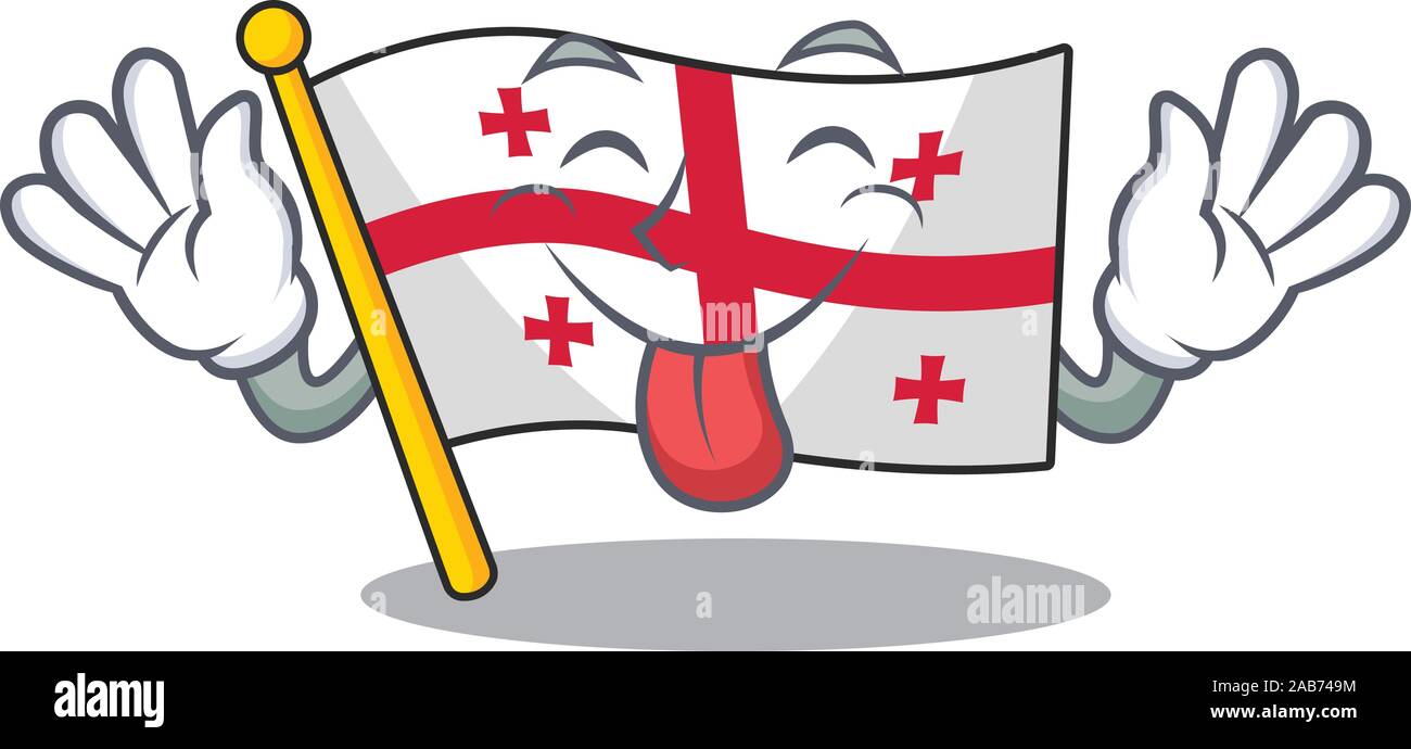 Super cute flag georgia cartoon design with Tongue out Stock Vector ...