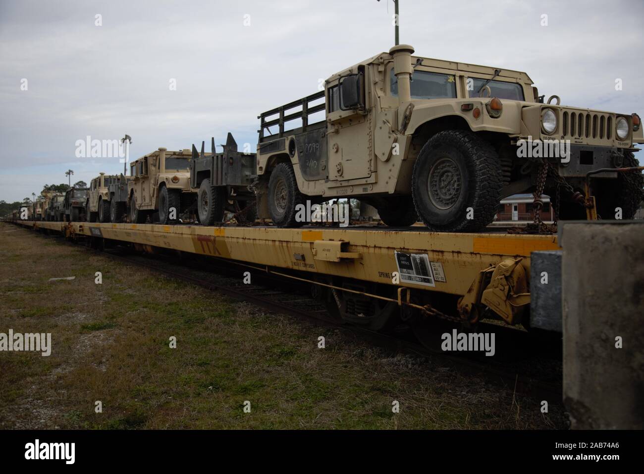 U.S. Marine Corps vehicles from II Marine Expeditionary Force arrive on ...
