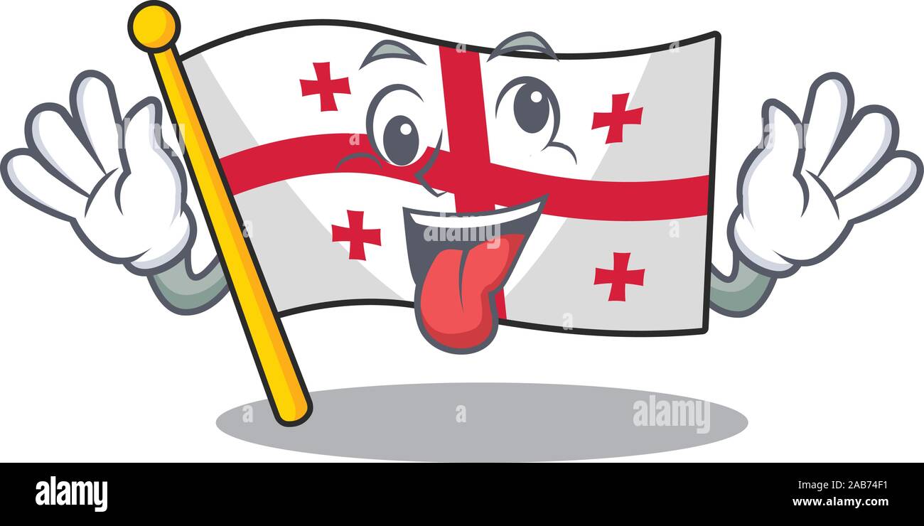 Mascot illustration of crazy expression flag georgia Cartoon character ...