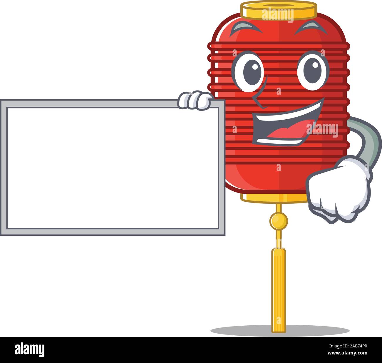 Chinese Lantern with board cartoon Character design style Stock Vector ...