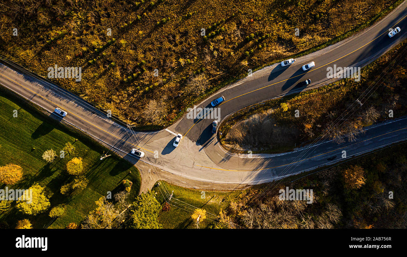 Aerial intersection small town hi-res stock photography and images - Alamy