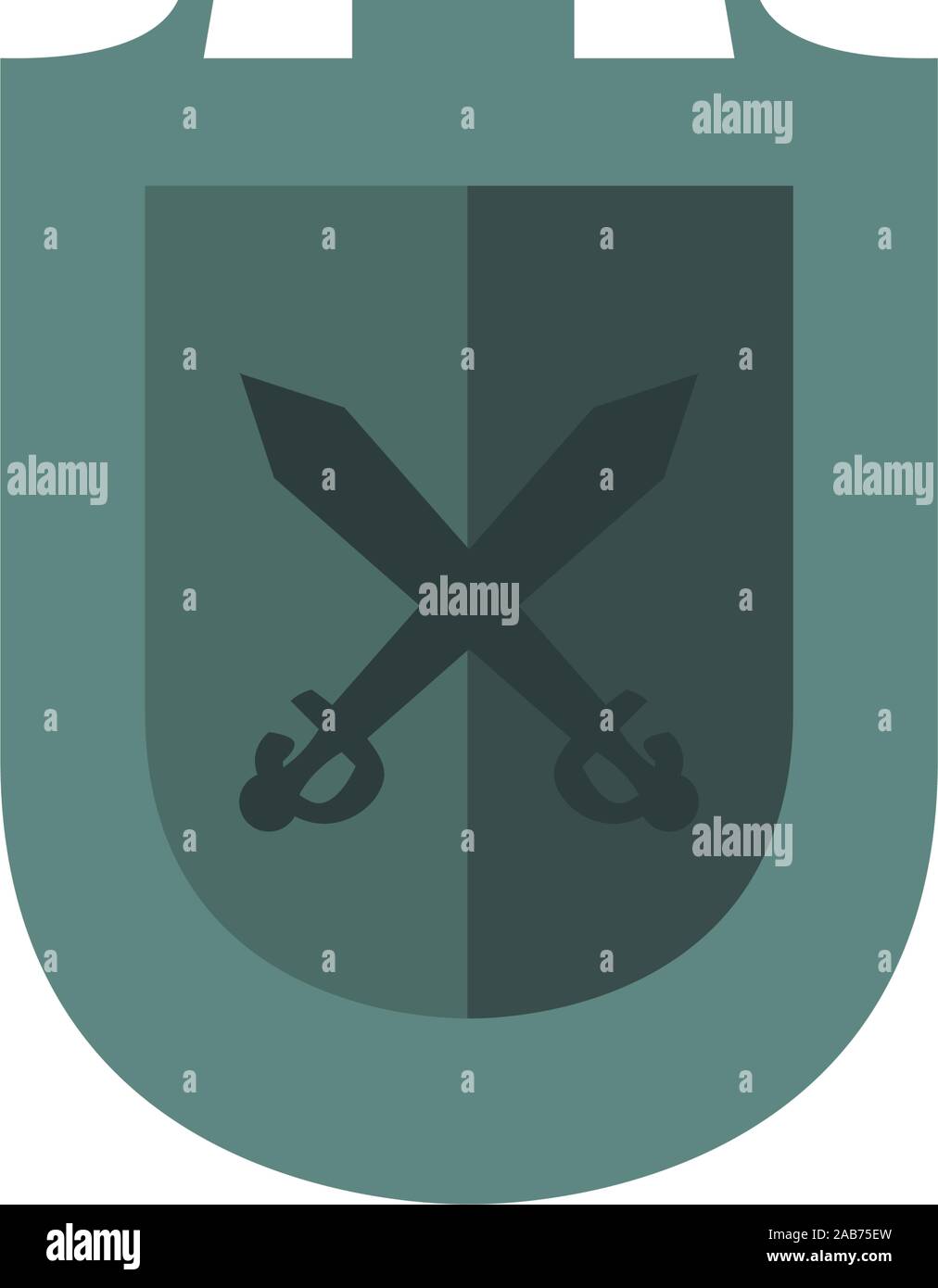 medieval shield with swords crossed flat icon vector illustration design Stock Vector Image ...