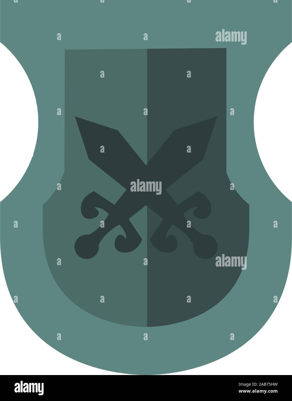 medieval shield with swords crossed flat icon vector illustration design Stock Vector Image ...