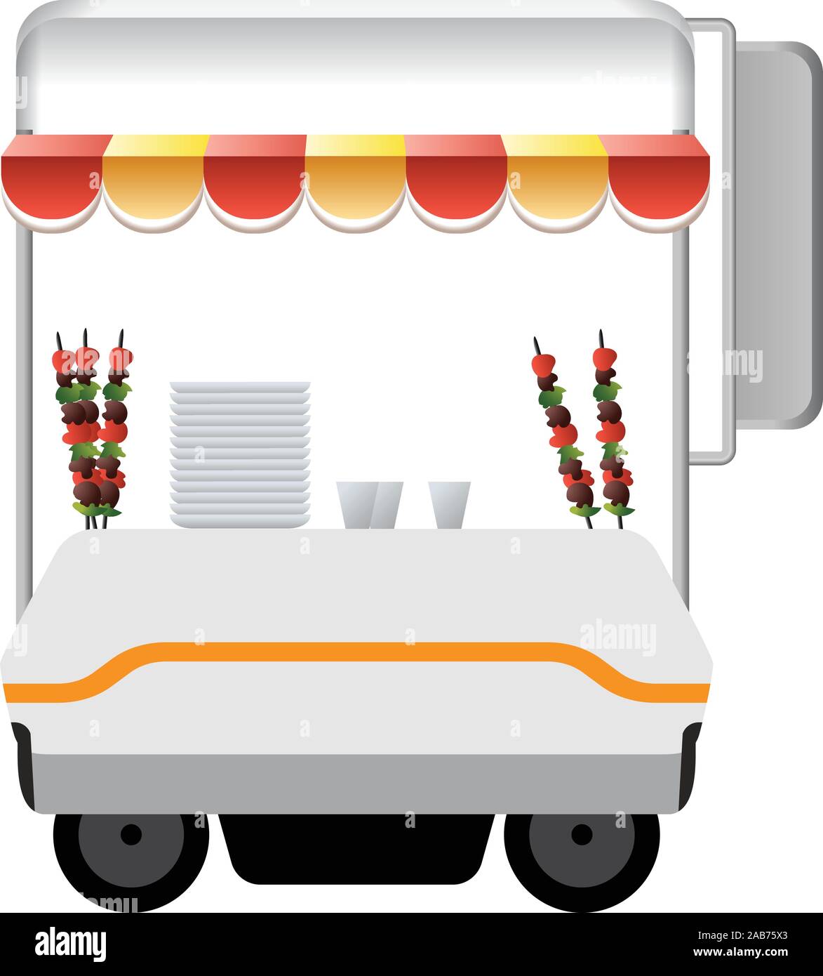 Food kiosk icon. Cartoon of food kiosk vector icon for web design ...