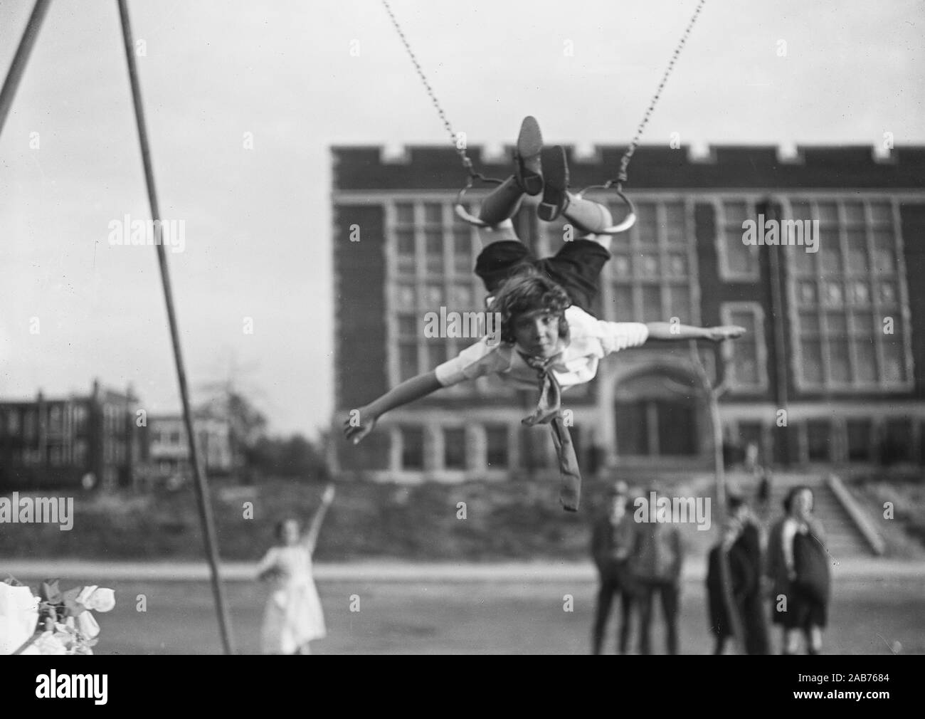 Vintage kids playing playground hi-res stock photography and images - Alamy